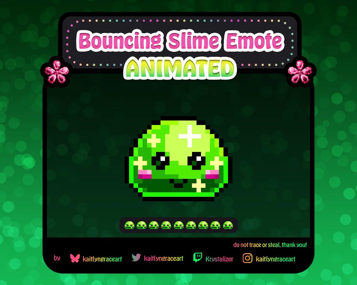 Animated Twitch Emote Bouncing Slime / Pixel Art / Streamer / Cute ...