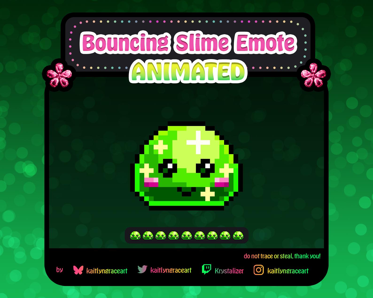 Animated Twitch Emote Bouncing Slime / Pixel Art / Streamer / Cute ...