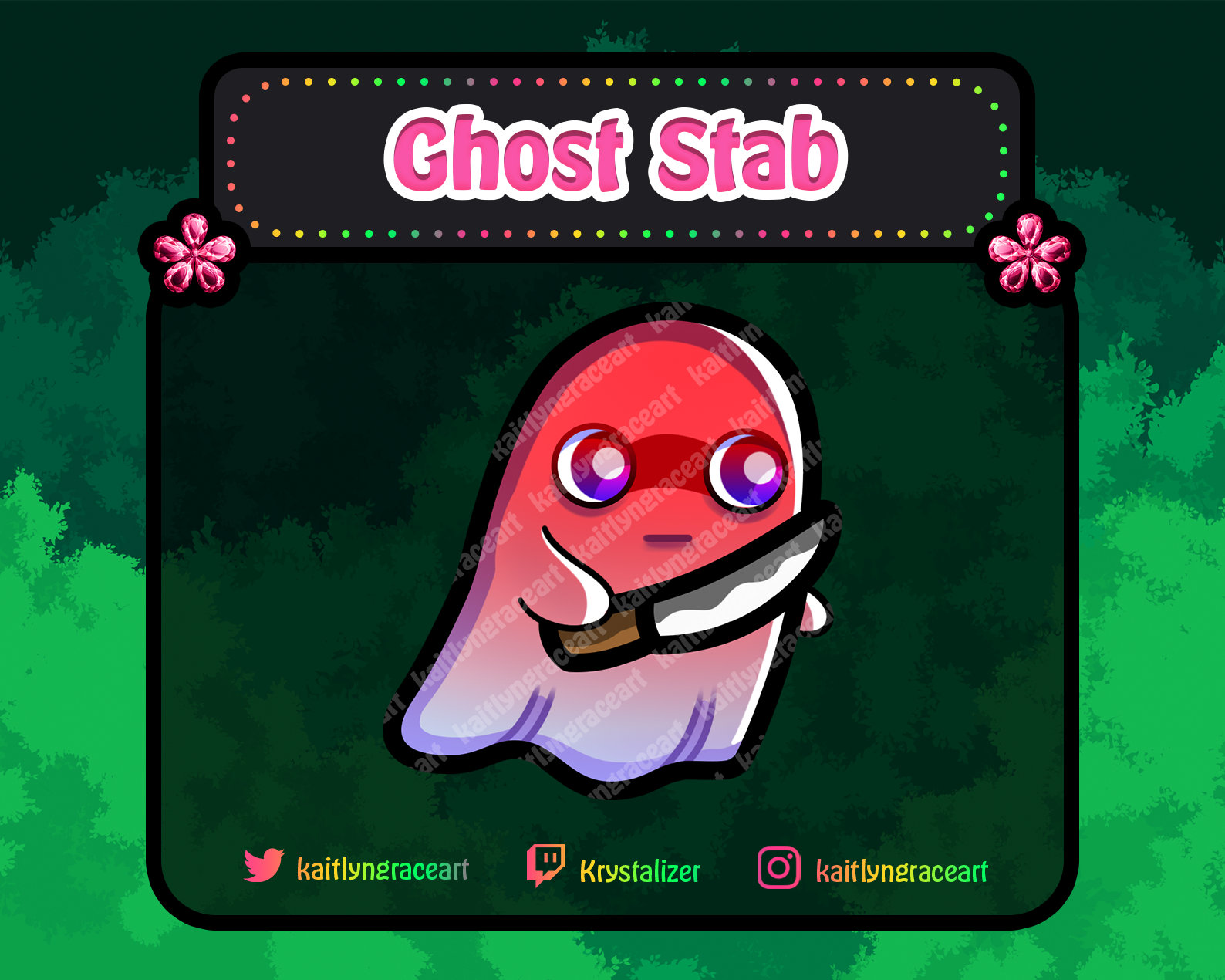 Twitch Emote Ghost Stab / Knife / Discord Sticker / Emote / Cute ...