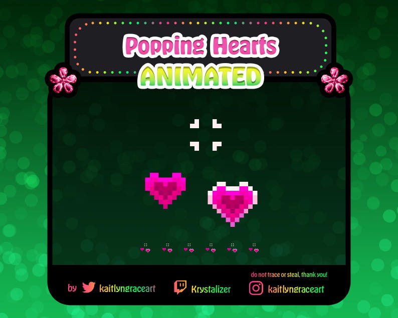 Animated Twitch Emote Popping Hearts / Pixel Art / Cute / Kawaii ...