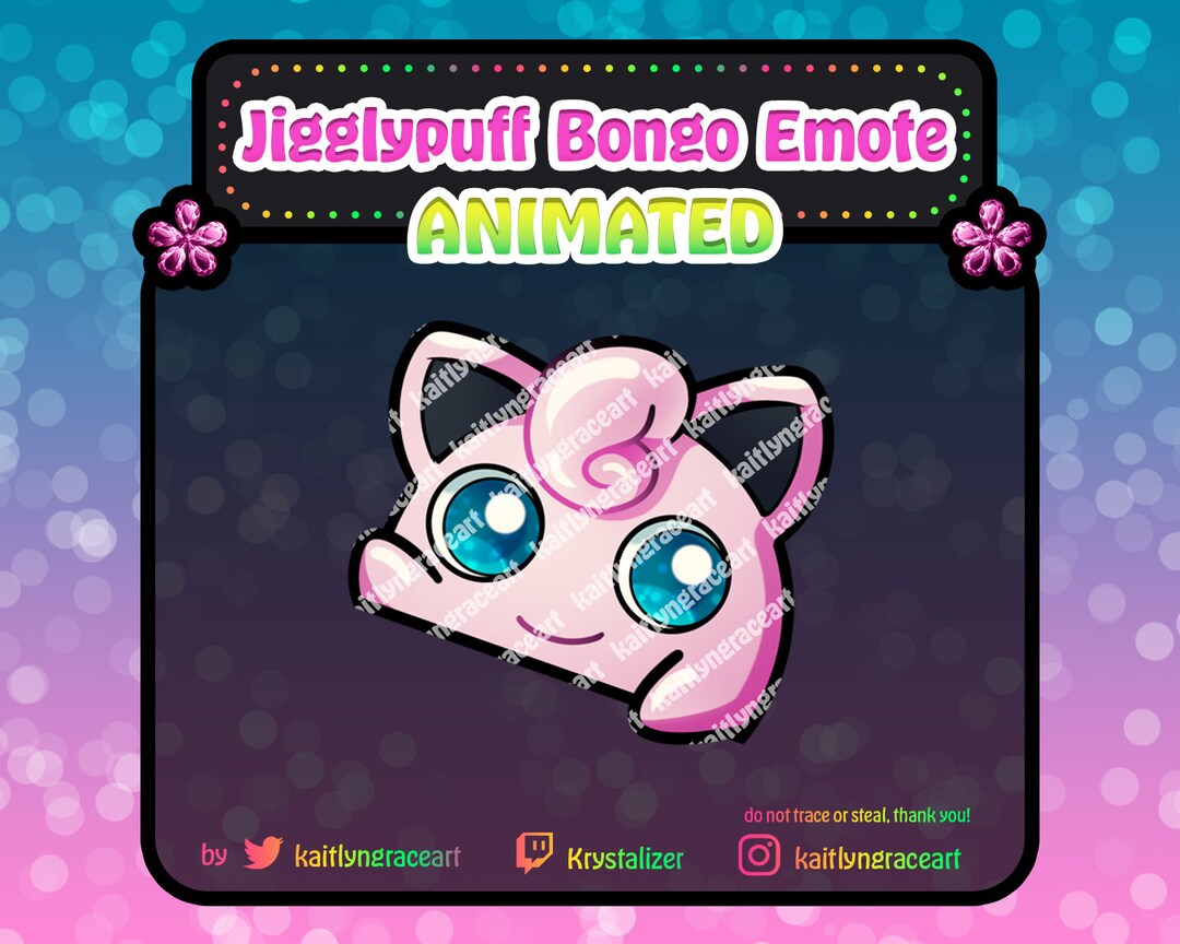 Animated Jigglypuff Bongo Emote / Pokemon Twitch Emote / - Etsy