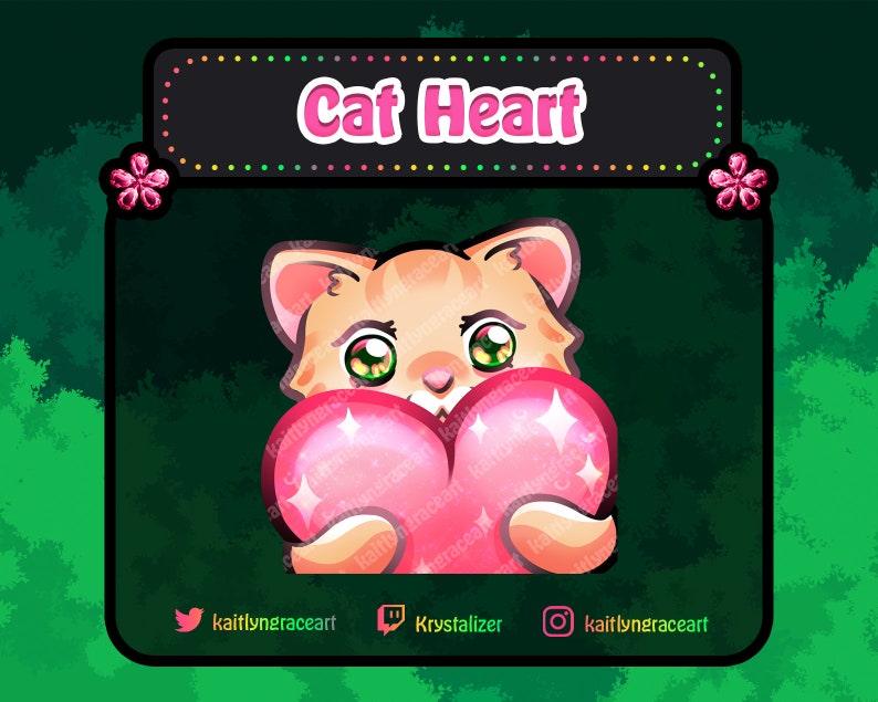 Twitch Emote Cat Heart / Love / Discord Sticker / Emote / Cute / Kawaii ...