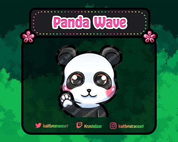 Twitch Emote Panda Wave / Waving / Discord Sticker / Emote / - Etsy