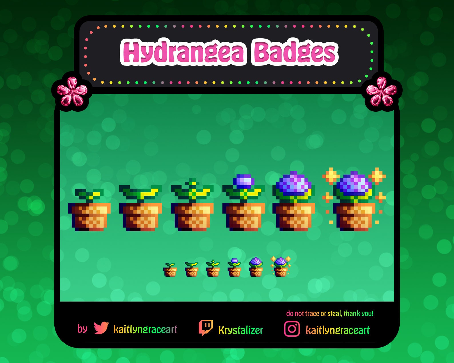 Hydrangea Twitch Badges / Pixel Art / Flower / Subscriber / Sub / Bit ...