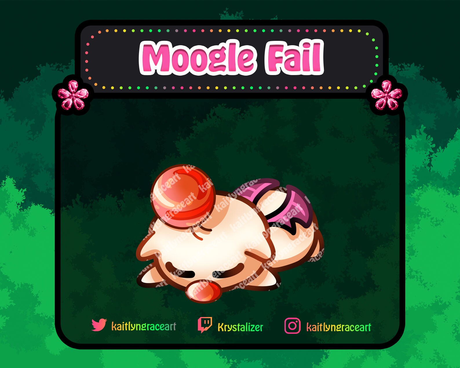 Twitch Emote Moogle Fail / Discord Sticker / Emote / Cute / Kawaii ...