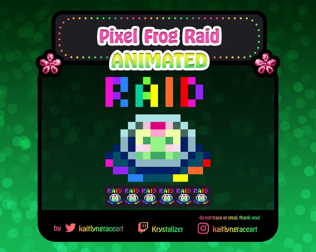 Animated Twitch Frog Raid Emote / Pixel Art / Cute / Kawaii / Streamer ...