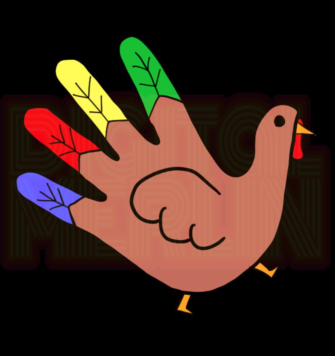 Fall Clip Art: Hand Turkey (zip of Png Jpg Svg Png) 2023 Thanksgiving ...