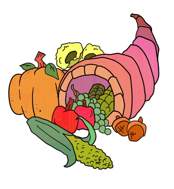Fall Clip Art: Cornucopia zip of Png Jpg Svg Png 2021 | Etsy