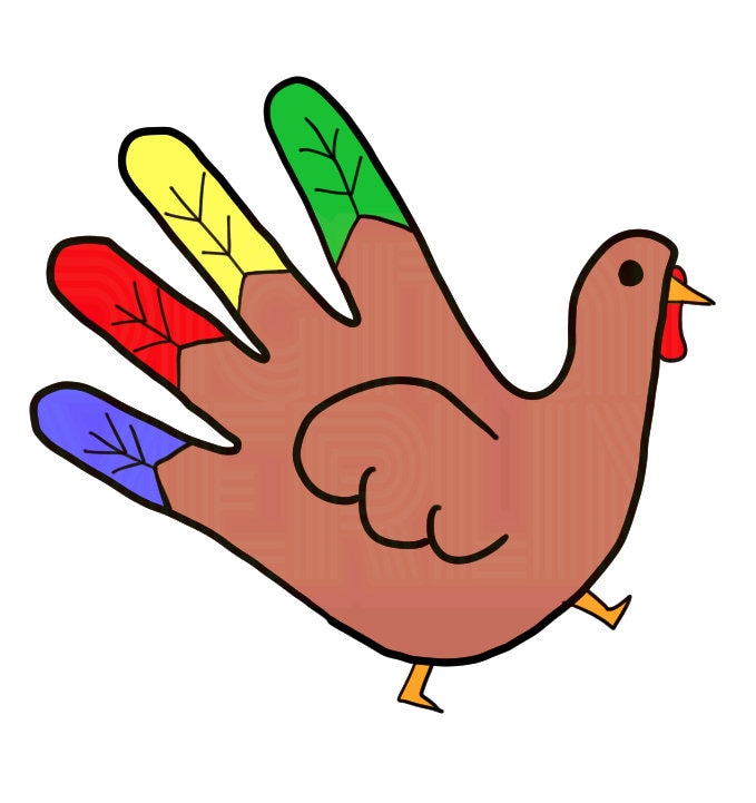 Fall Clip Art: Hand Turkey (zip of Png Jpg Svg Png) 2023 Thanksgiving ...