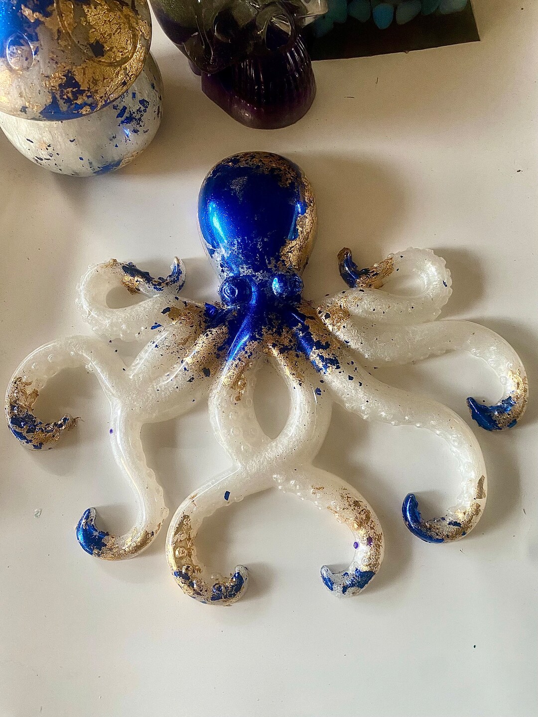 Luxe Metallic Blue and Pearl Shimmer Handmade Octopus With - Etsy