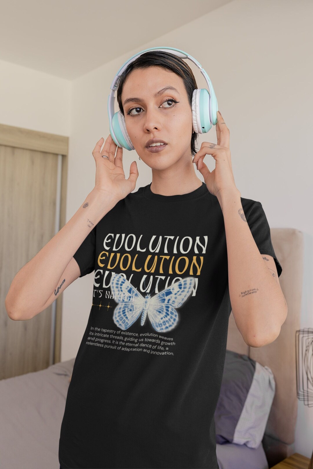 BUTTERFLY Lover EVOLUTION Vibes Insect T-SHIRT, Unisex Short Sleeve ...