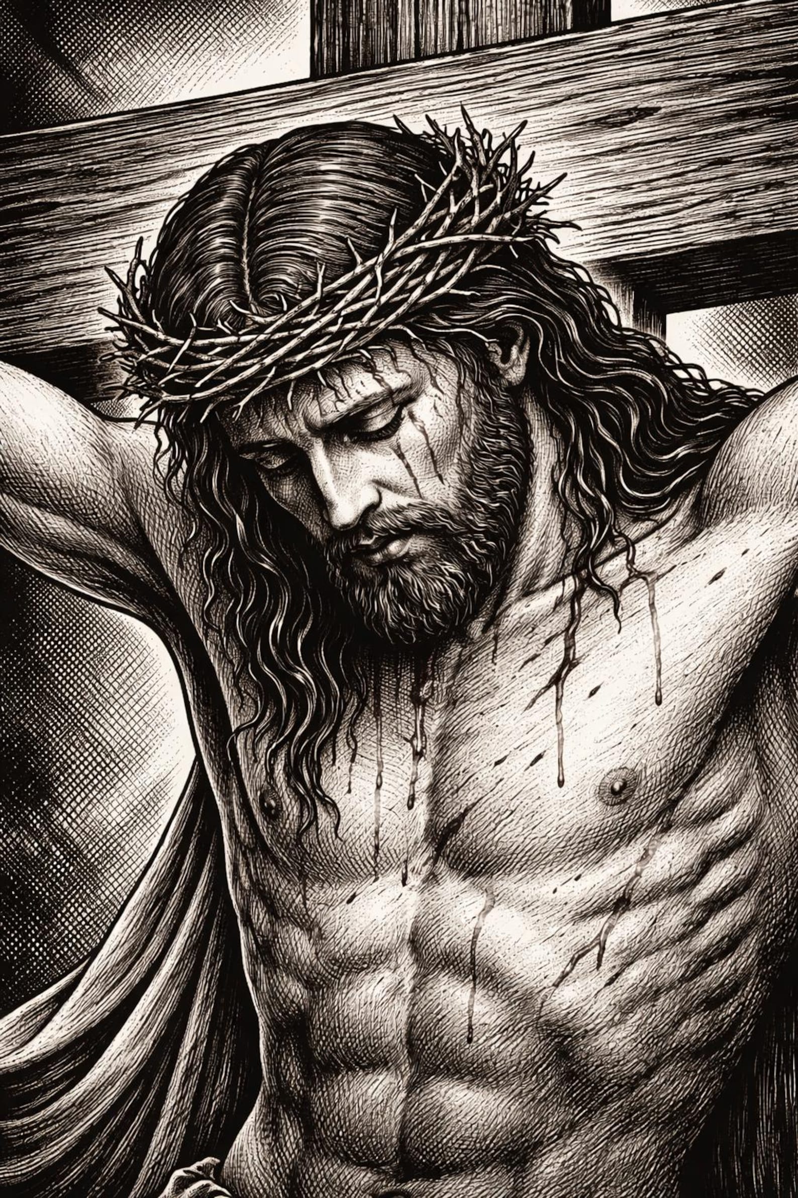 Jesus Christ Wood Burn & Laser Engraving PNG | Religious Digital ...