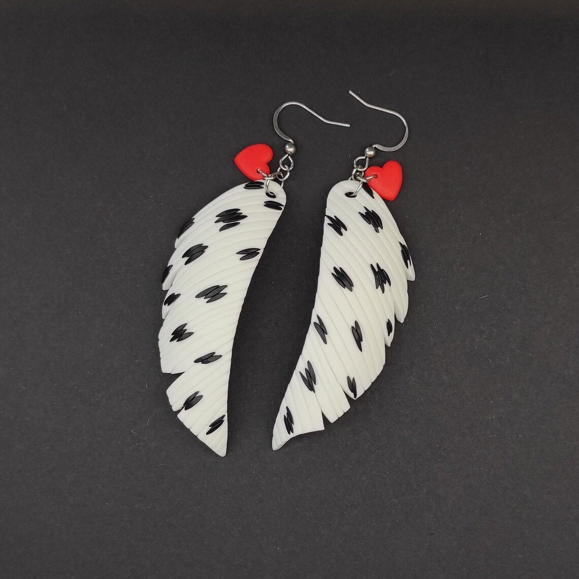 Helluva Boss Stolas Earrings, Demonic Feather Earrings - Etsy