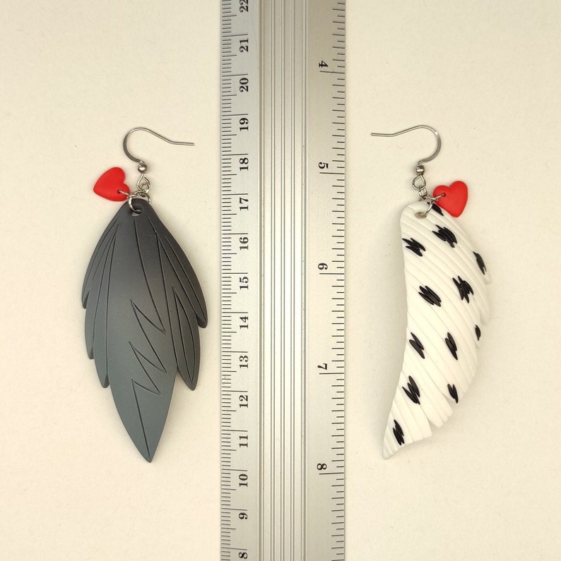 Helluva Boss Stolas Earrings, Demonic Feather Earrings - Etsy