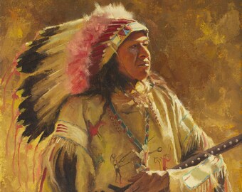 Native American Art Sitting Bull Indian Chief Warrior - Etsy