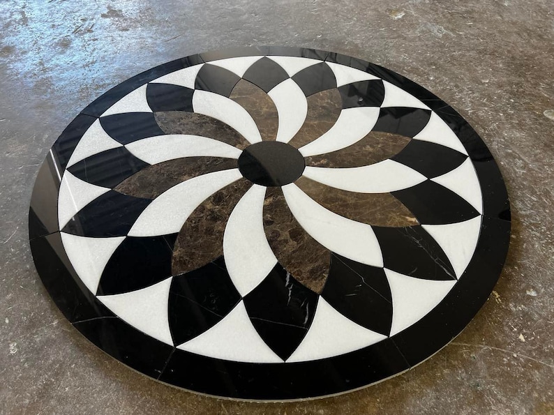 Floor Marble Medallion Flower - Etsy