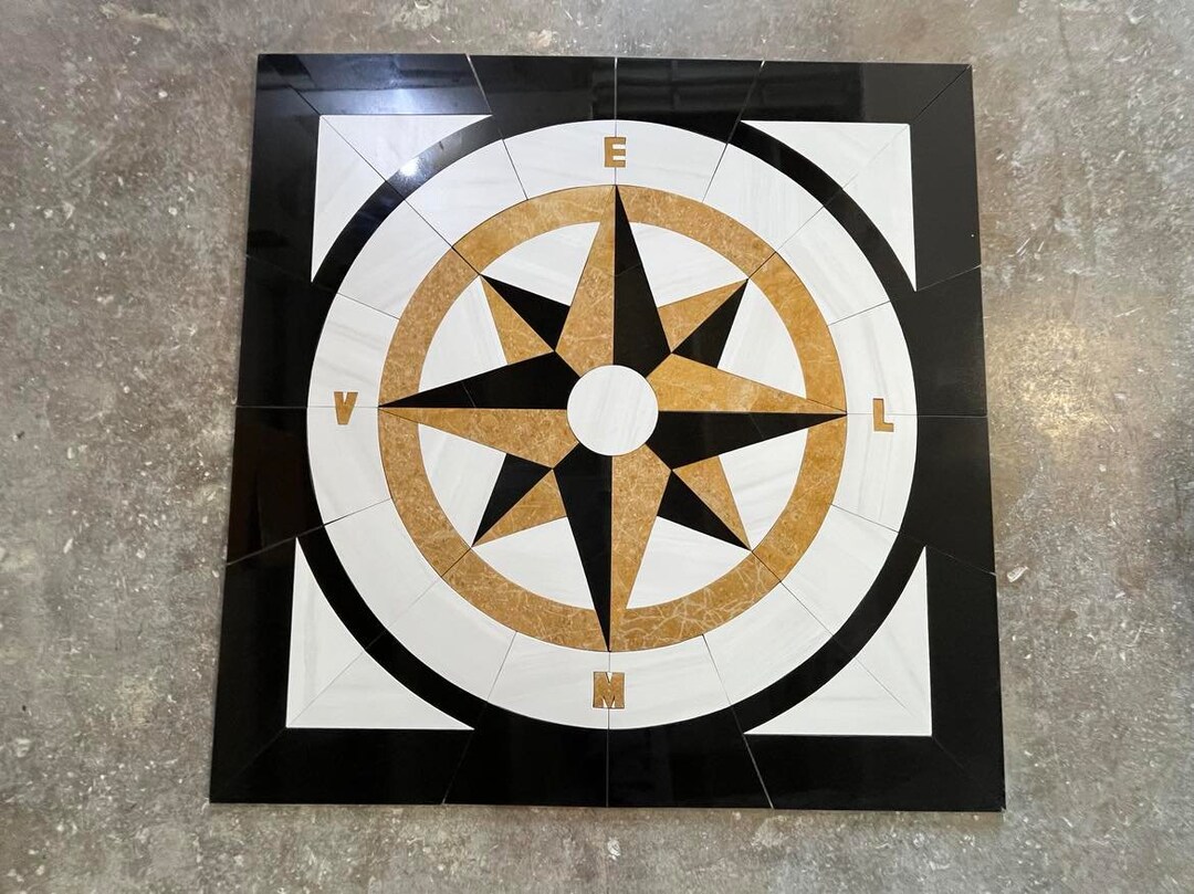 Floor Medallion Mds-initial Letters - Etsy