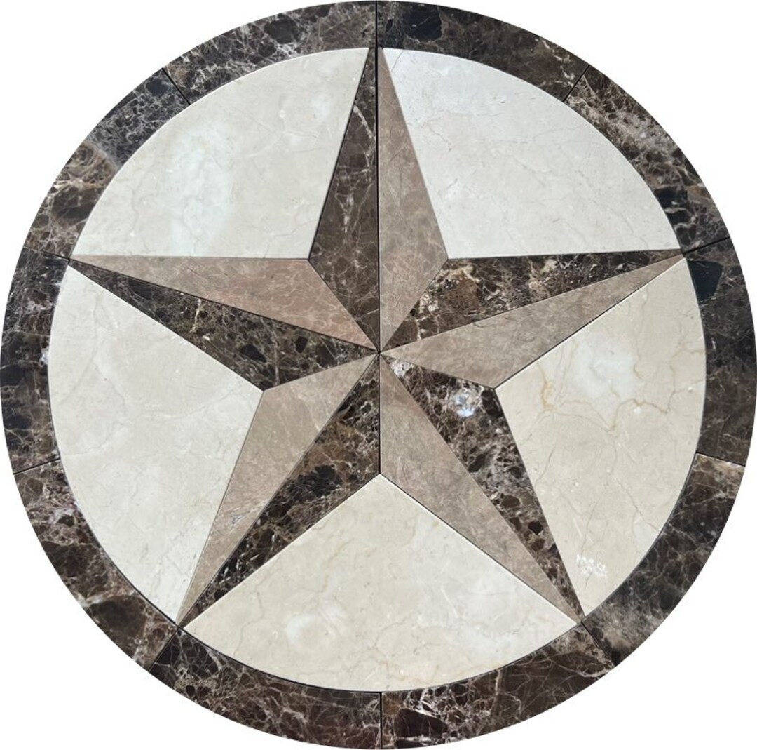 Floor Marble Medallion Texas Star - Etsy