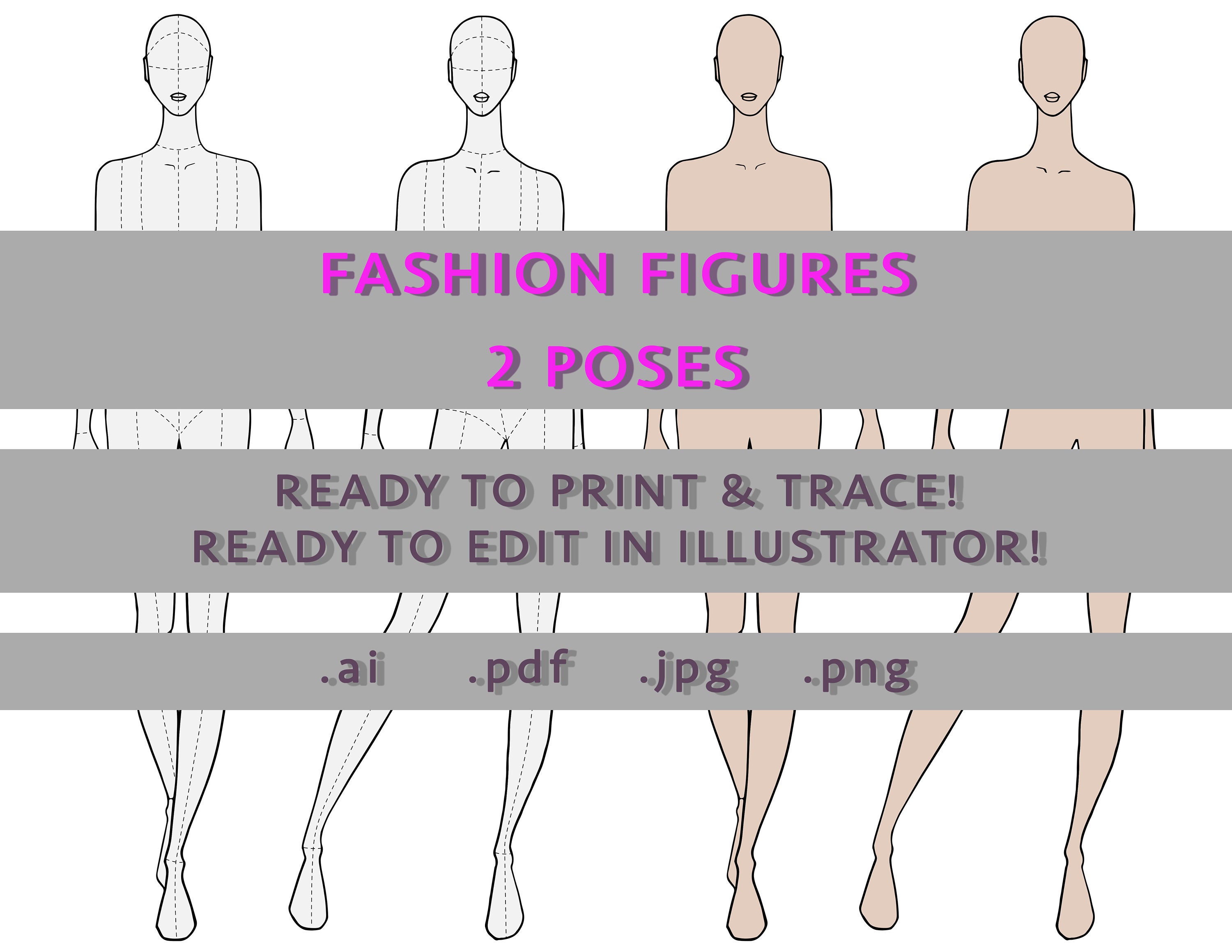 Fashion Design Figures To Trace