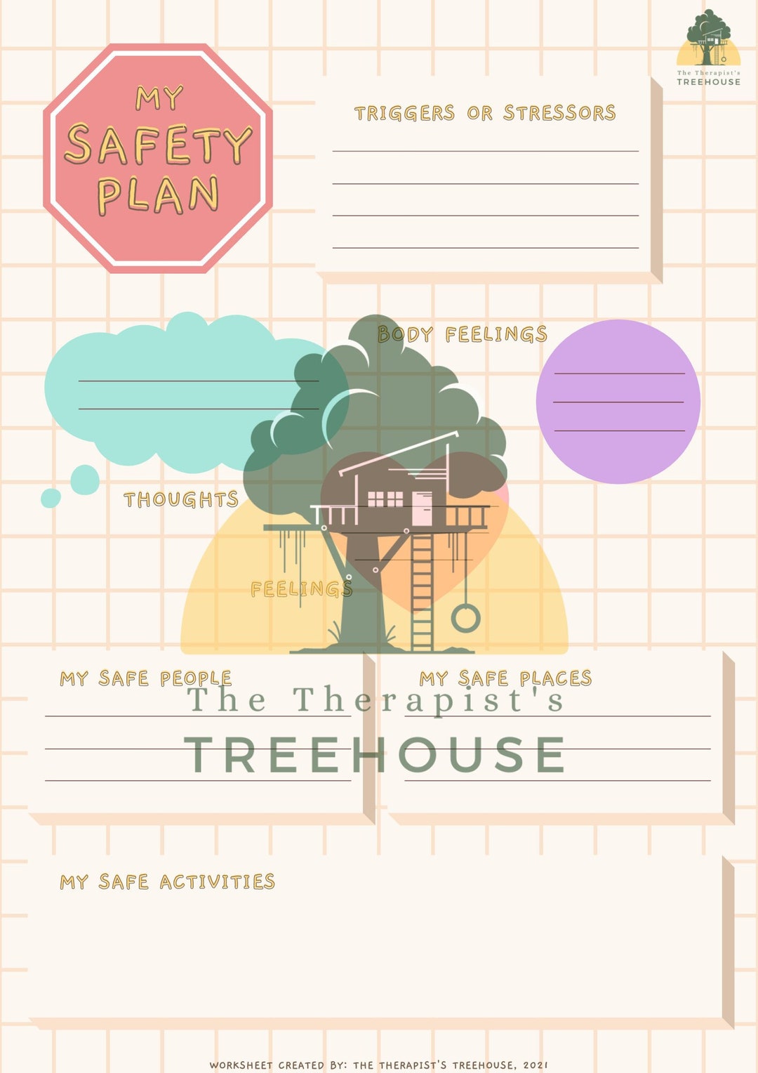 Safety Plan Worksheet for Kids - Etsy