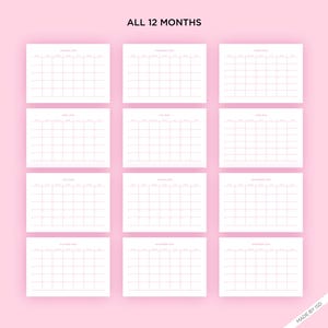 2025 Pink Monthly Calendar Template | Printable, Instant Digital ...