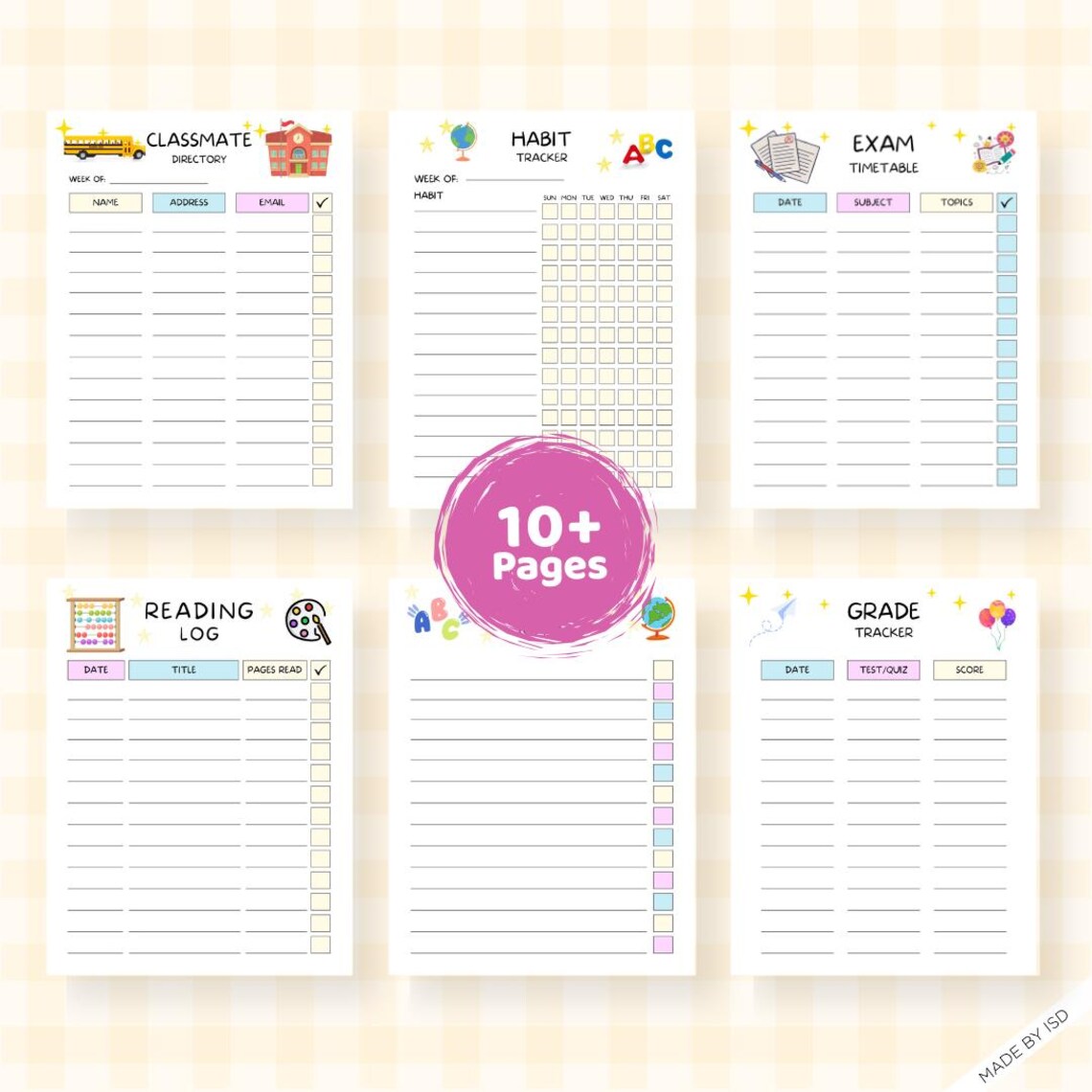 Kids School Planner | Printable Student Organizer | PDF + JPG ...