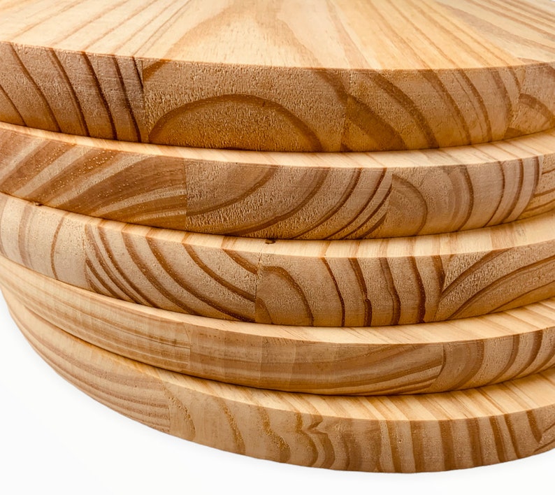 5 Piece Unfinished Round Wood 15 Inches X 1 Inches Thickness Table Top ...