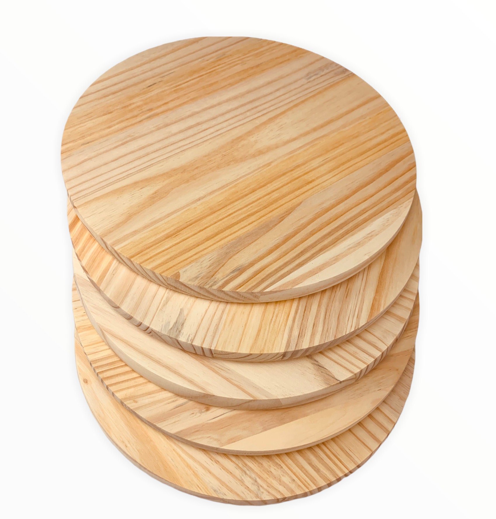 5 Piece Unfinished Round Wood 15 Inches X 1 Inches Thickness Table Top ...