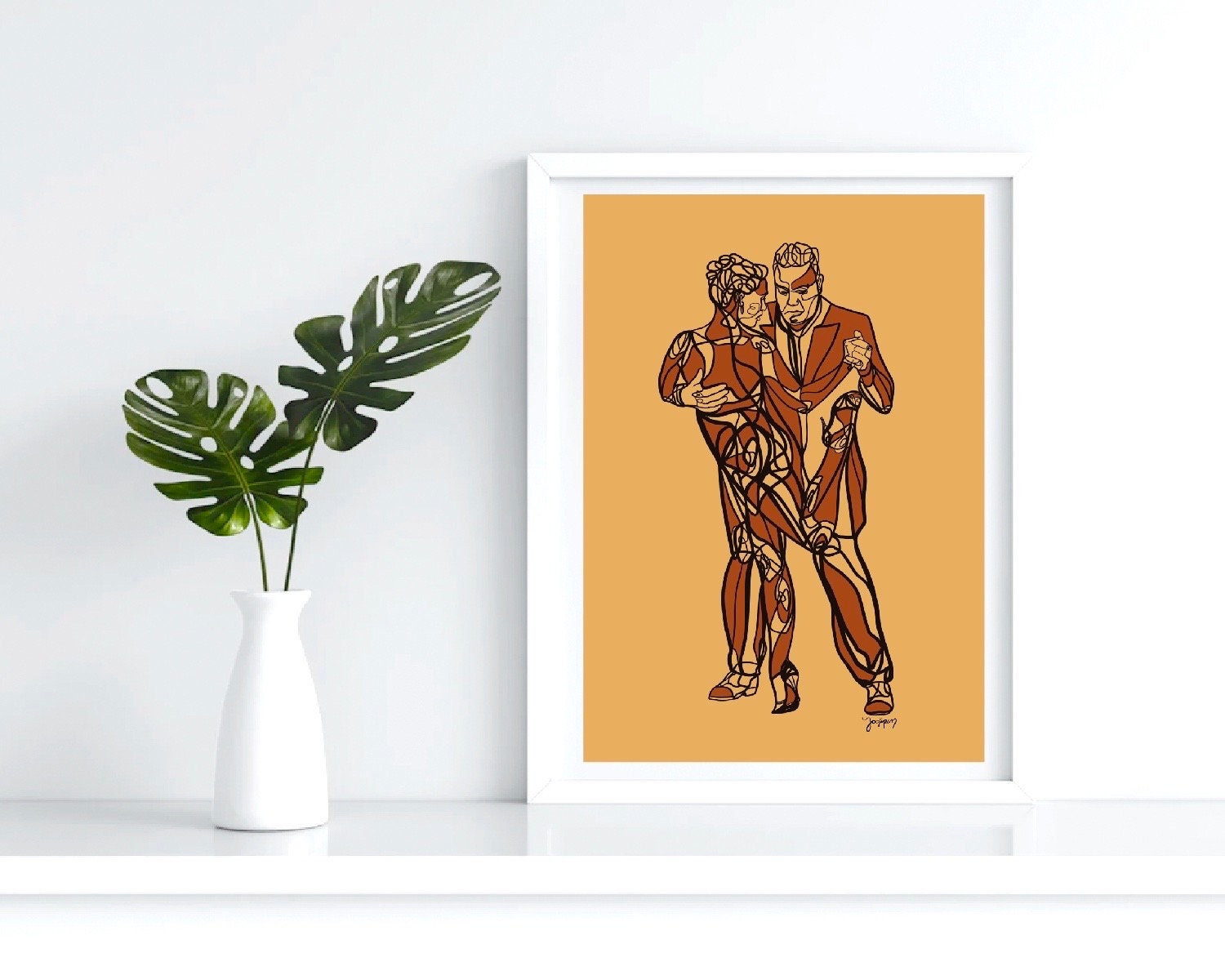 Printable Line Art Tango Dance Poster - Etsy UK