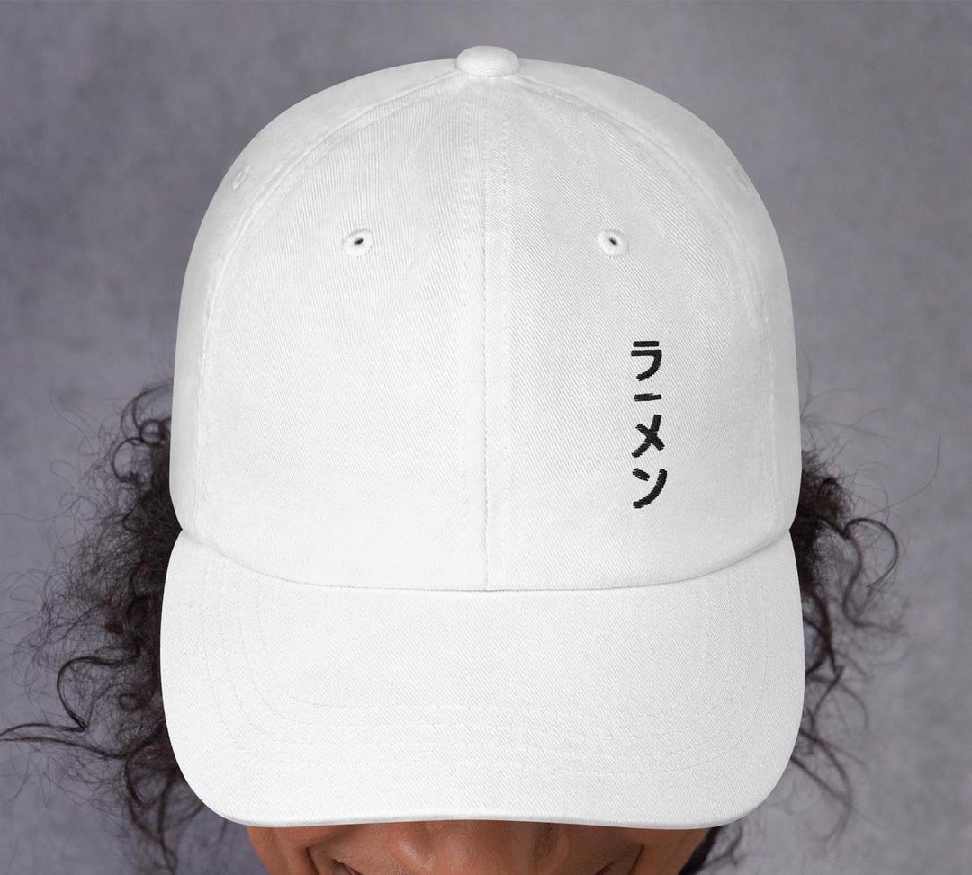 Embroidered ramen Cap Japanese Kanji Katakana Dad Hat Baseball Cap ...