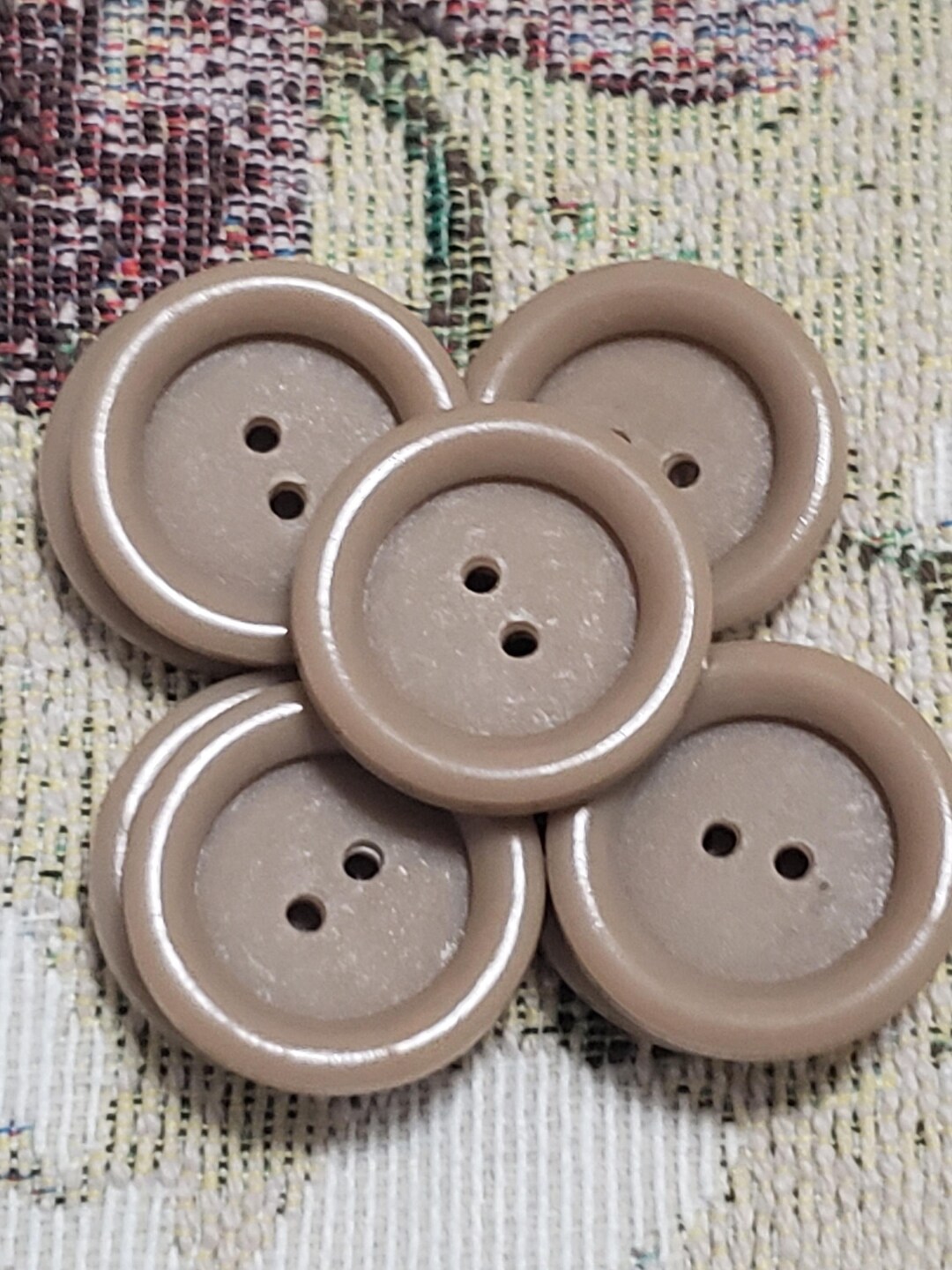 Eight Vintage Salvaged Two Hole Taupe Plastic Buttons - Etsy