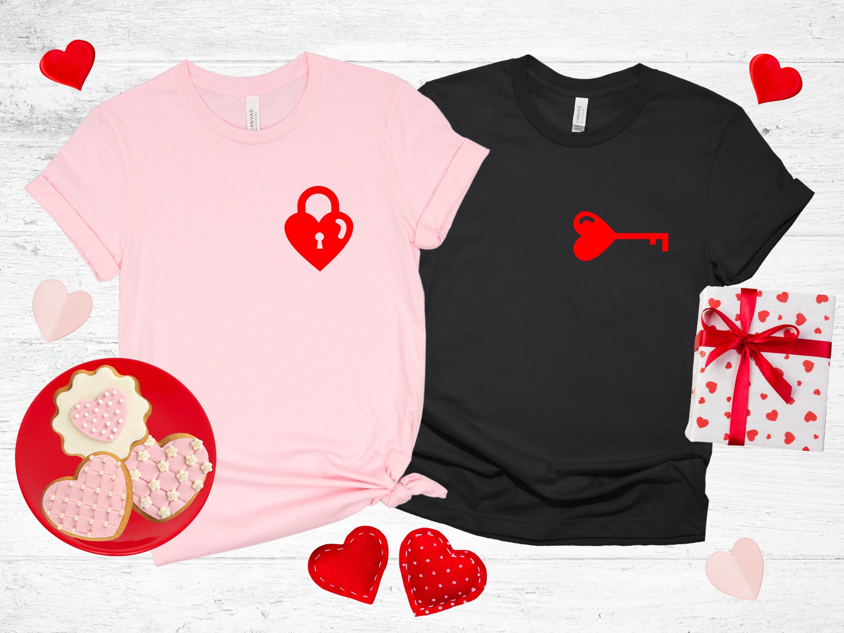 Heart Lock and Key Shirt,matching Couple Shirts, Wedding Gift, Couple ...