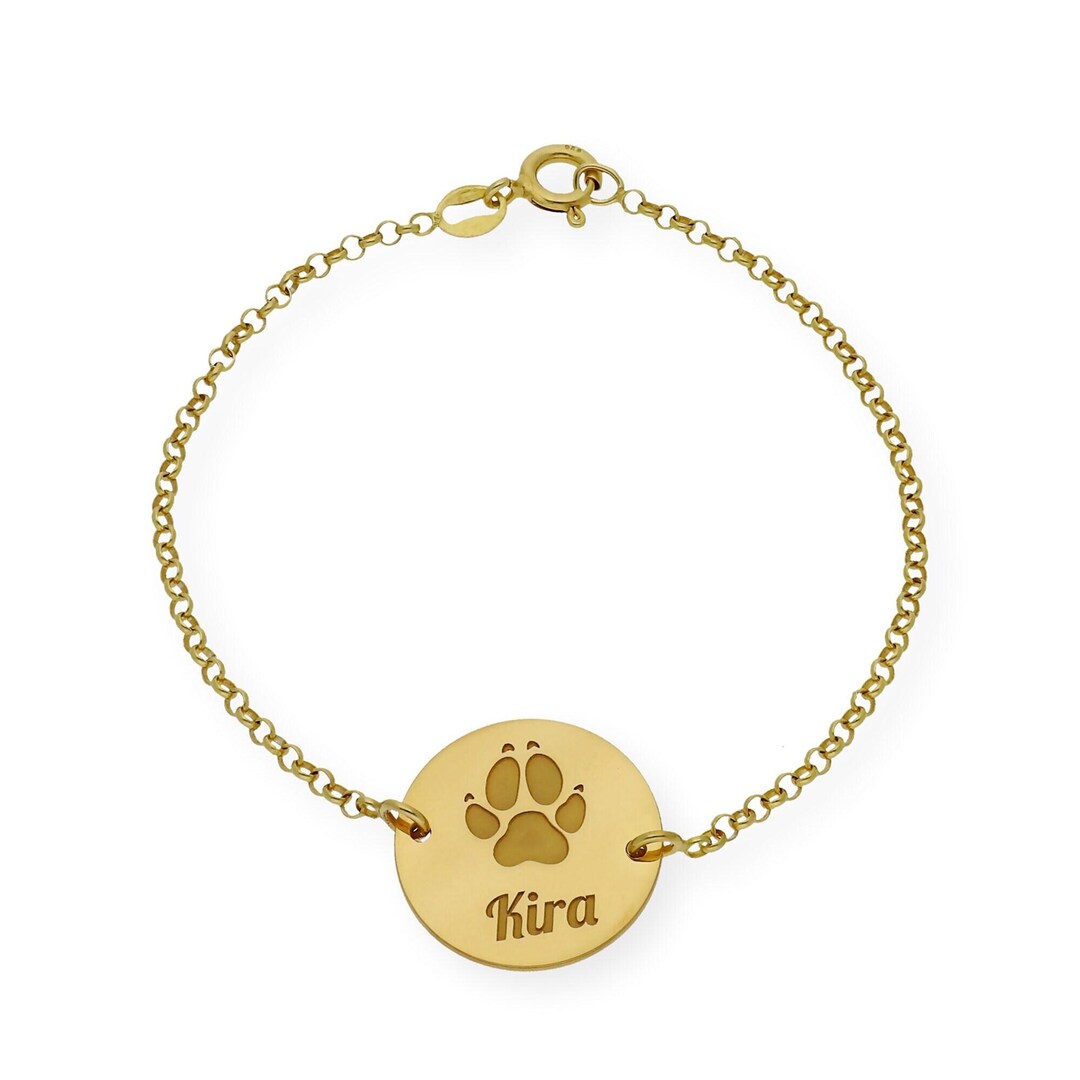 Personalized Pet Paw Print Bracelet – Handmade Jewelry for Dogs or Cats ...