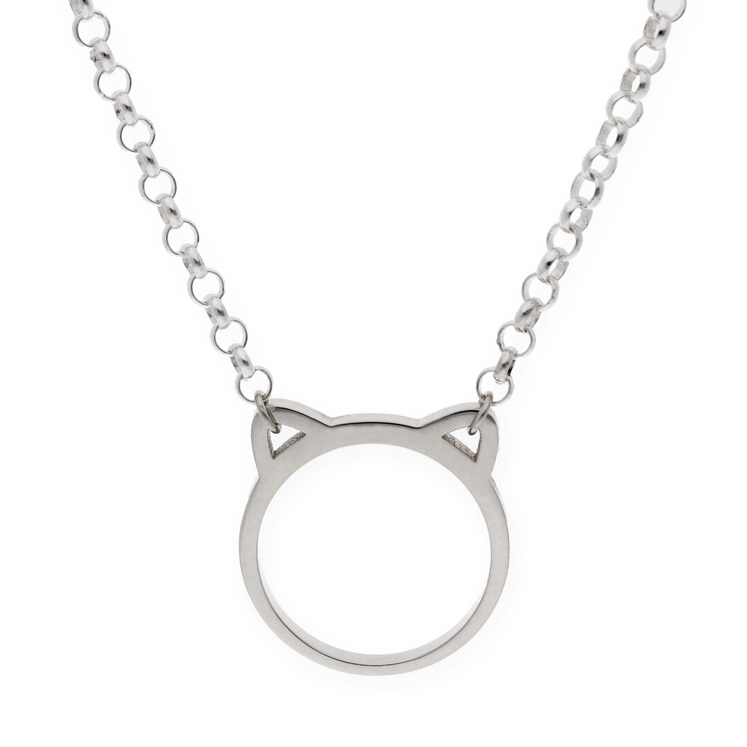 Silver Cat Necklace, Feline Pendant, Charm Amulet, Pet Jewelry, Pet ...