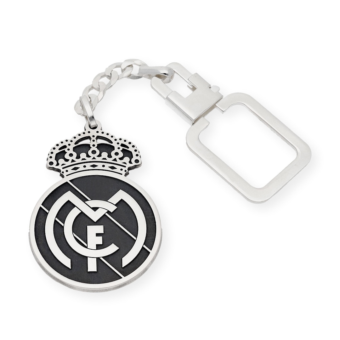 Real Madrid Keychain in 925 Sterling Silver, Soccer Team Badge, Silver ...