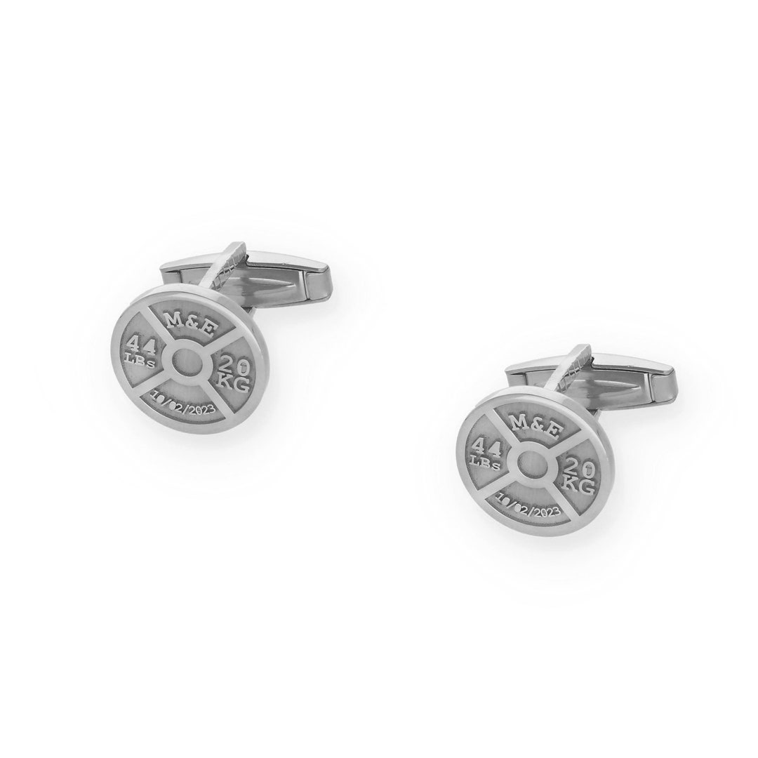 Fitness Barbell Cufflinks, Dumbbell Cufflinks, Personalized Cufflinks ...