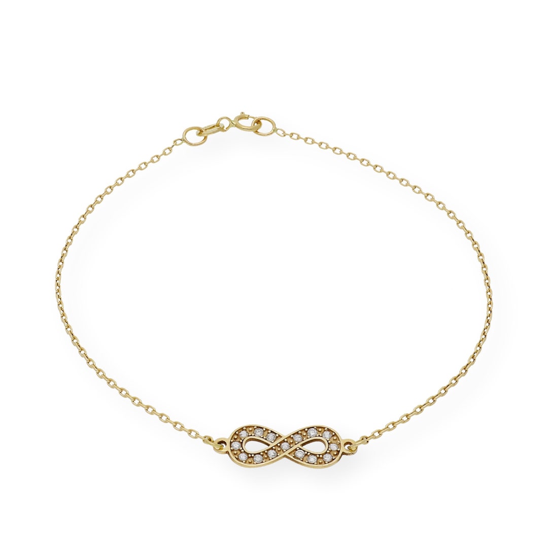 Infinity Bracelet, Diamond Infinity Bracelet, Infinity Charm, Dainty ...