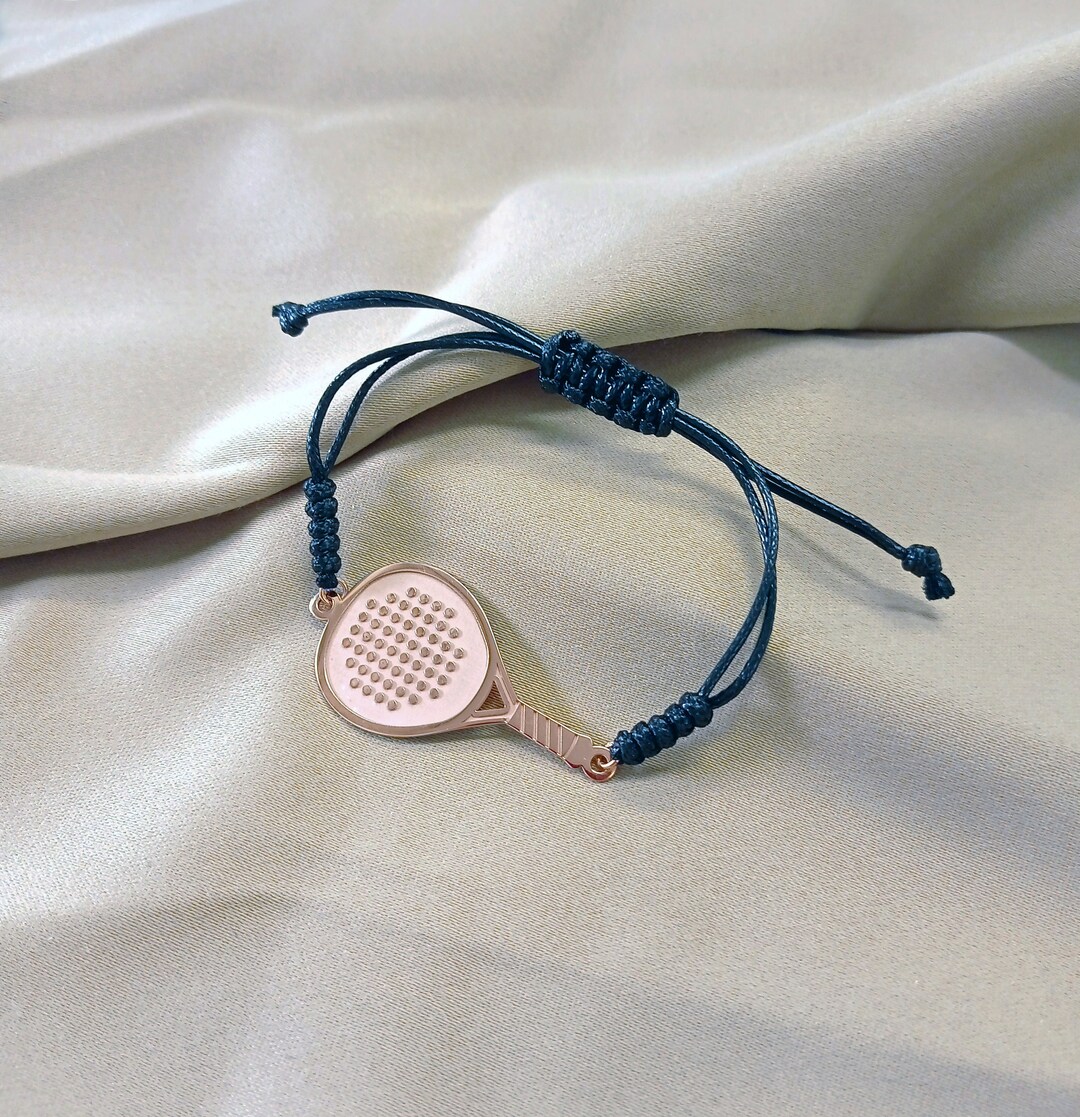 Rose Silver Padel Racket Bracelet, Rose Gold Padel Bracelet, 925 Silver ...