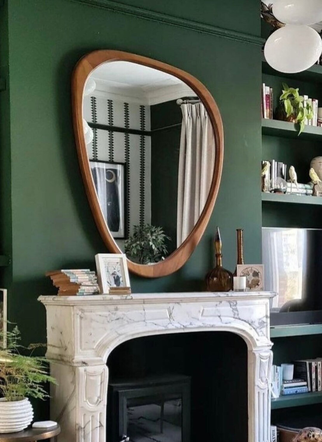 Asymmetrical Wood Wall Mirror Oak Solid Wood Wall Mirror - Etsy