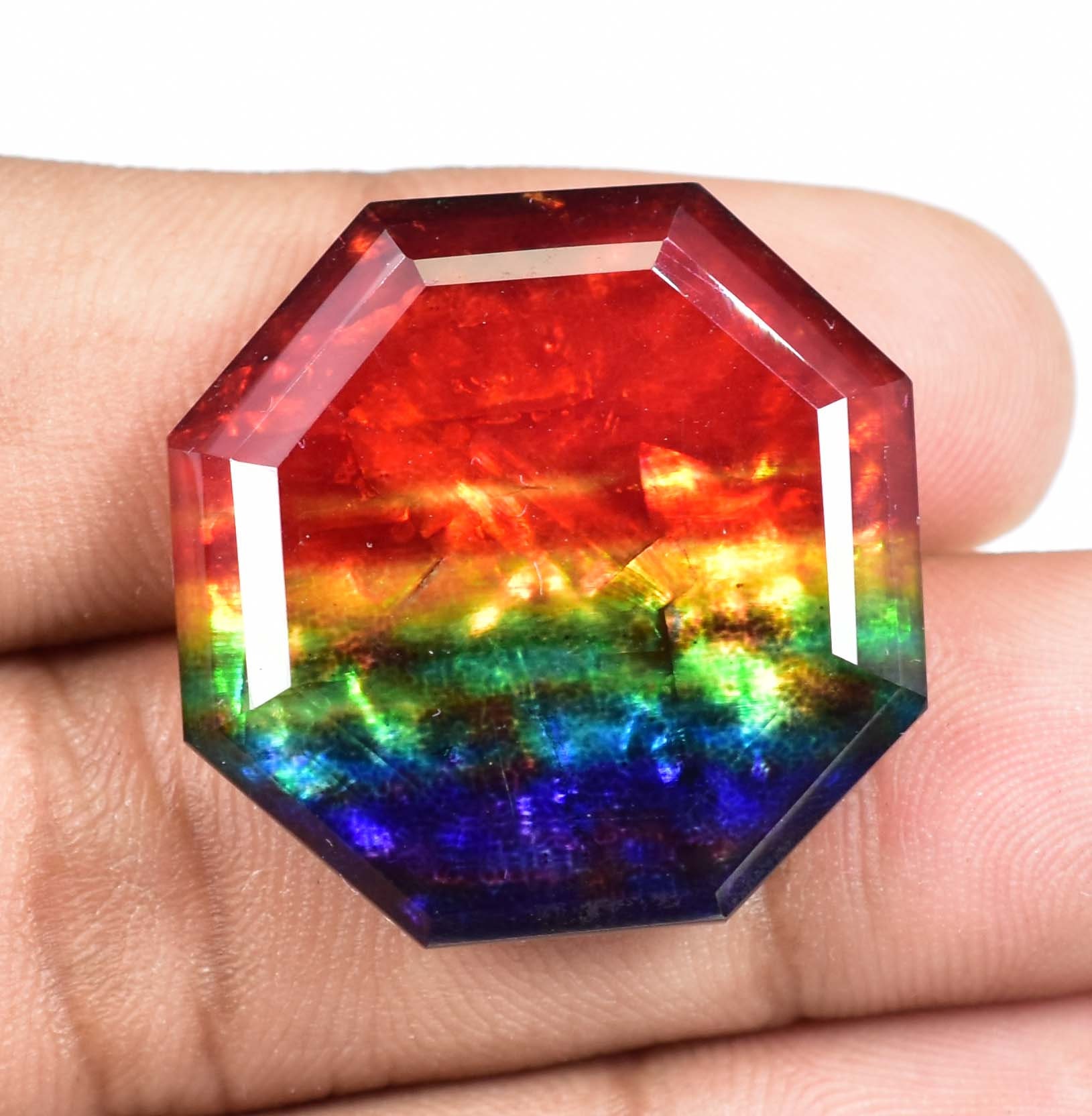 28.75 Ct Natural Ammolite Opal-like Organic Both Sides Different ...