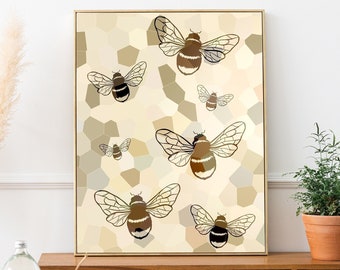 Bee Botanical Poster - Etsy