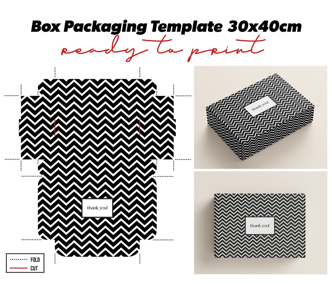 Box Template, Packaging Box, Ready to Printable, 30x40cm Box Template ...