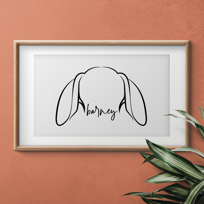 Pet Name Tattoo, Dog Name Tattoo, Pet Poster, Dog Photo Art, Pet Ears ...