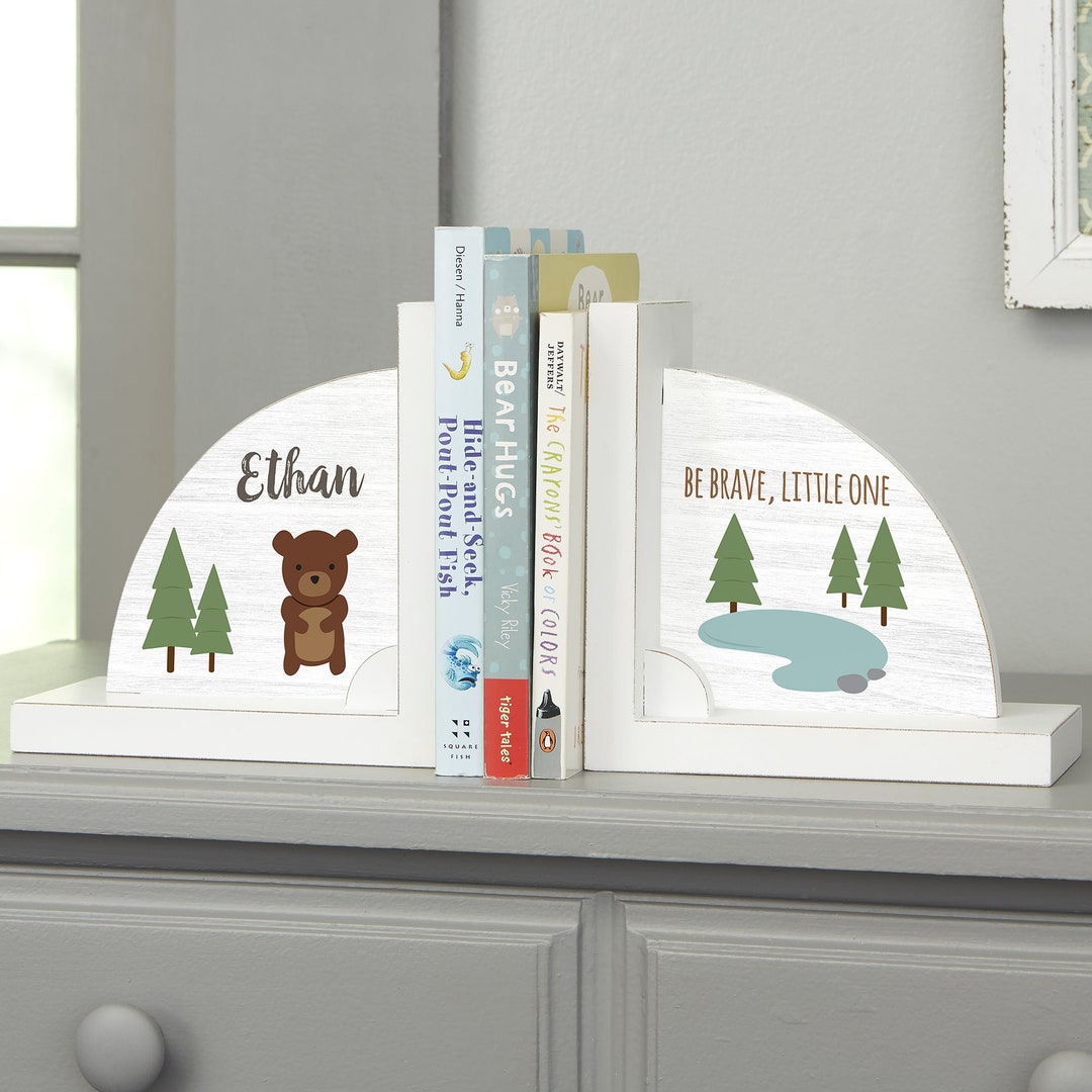 Woodland Adventure Personalized Bookends - Etsy