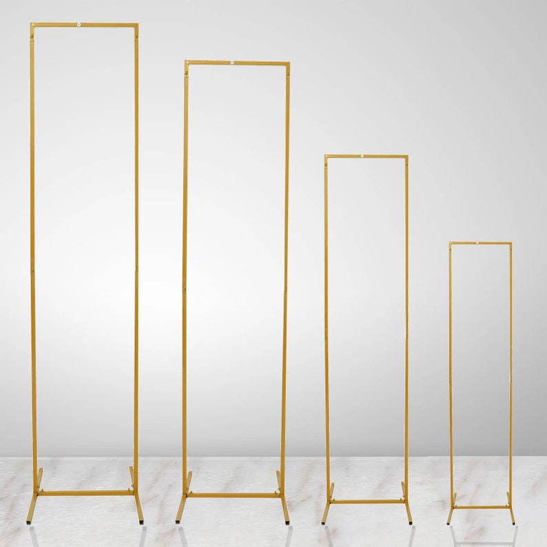 Set of 4 Gold Metal Frame Wedding Arch Rectangular Backdrop - Etsy