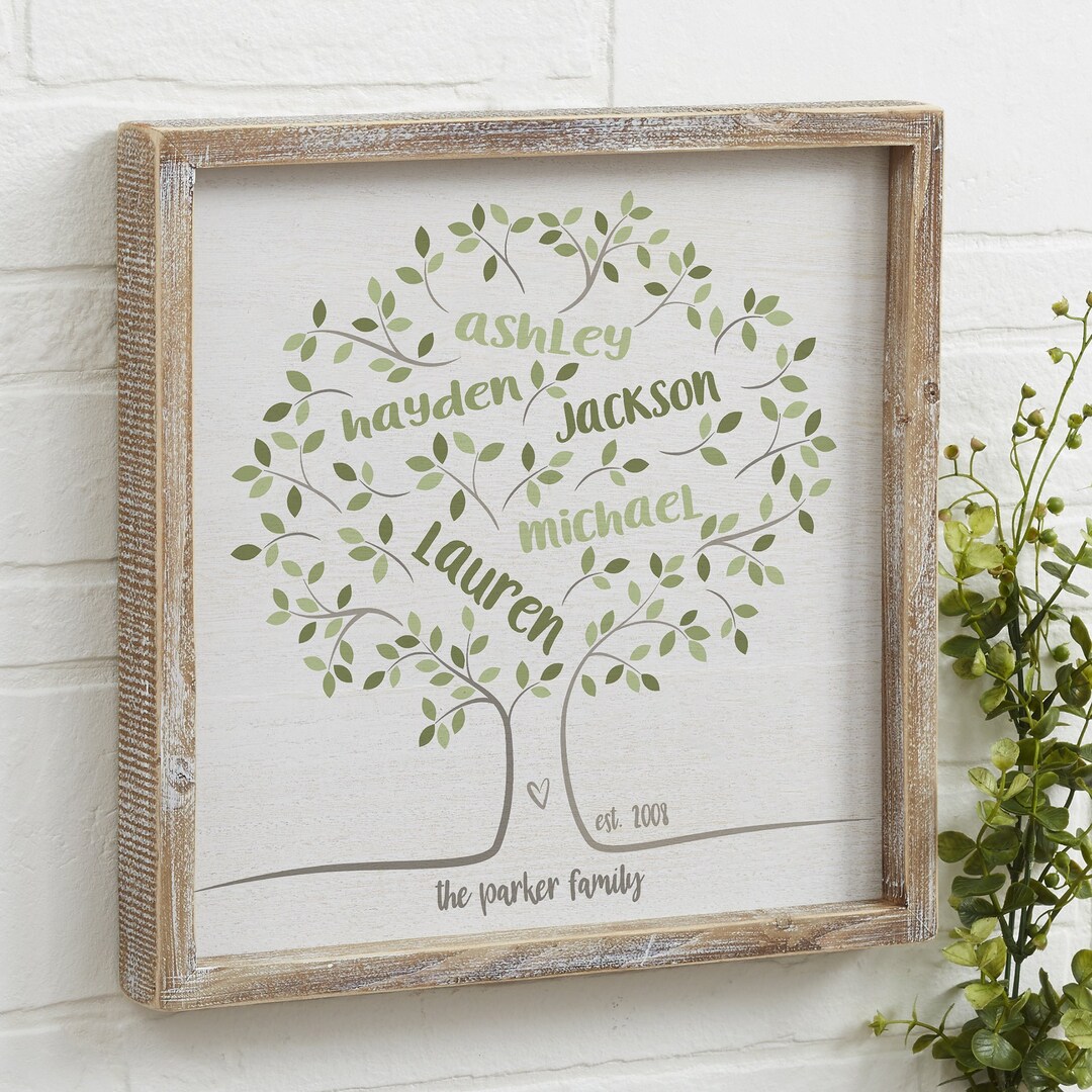 Family Tree of Life Personalized Barnwood Frame Wall Art - Etsy