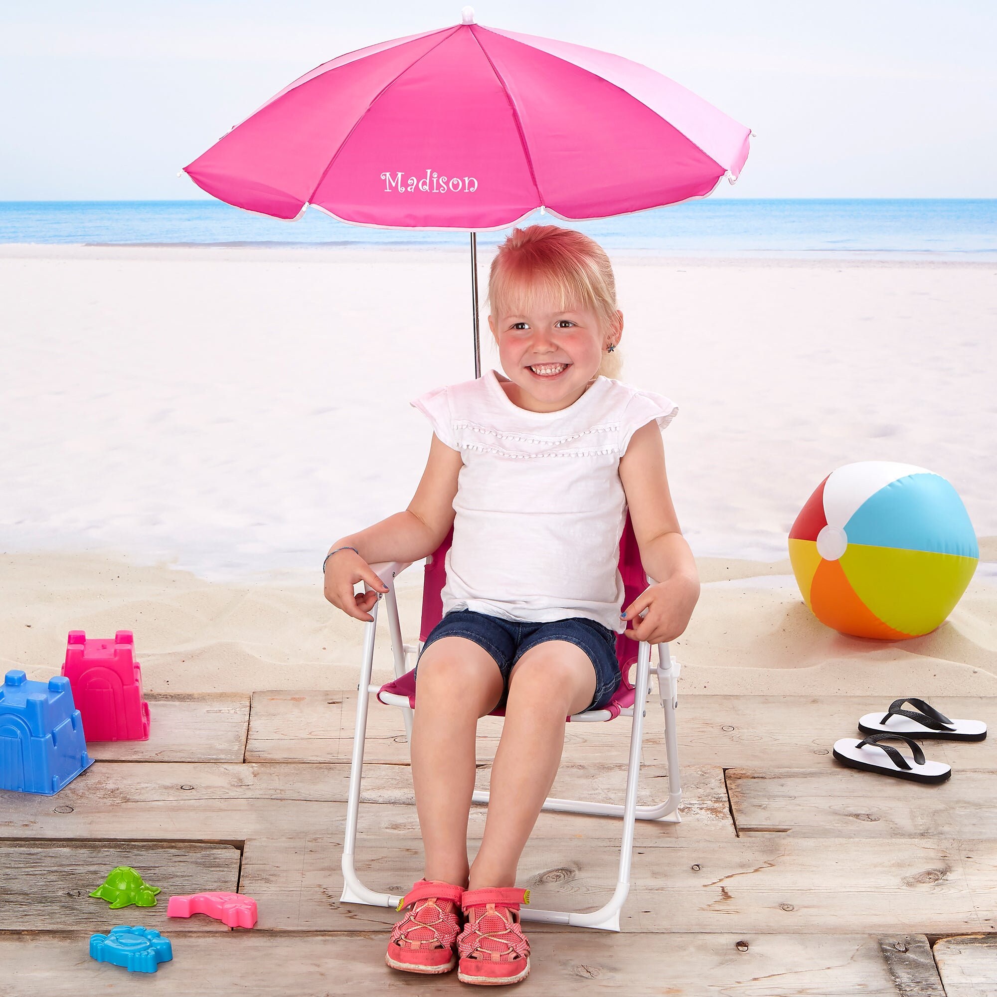 Kid's Beach Chair & Personalized Umbrella Set - Etsy