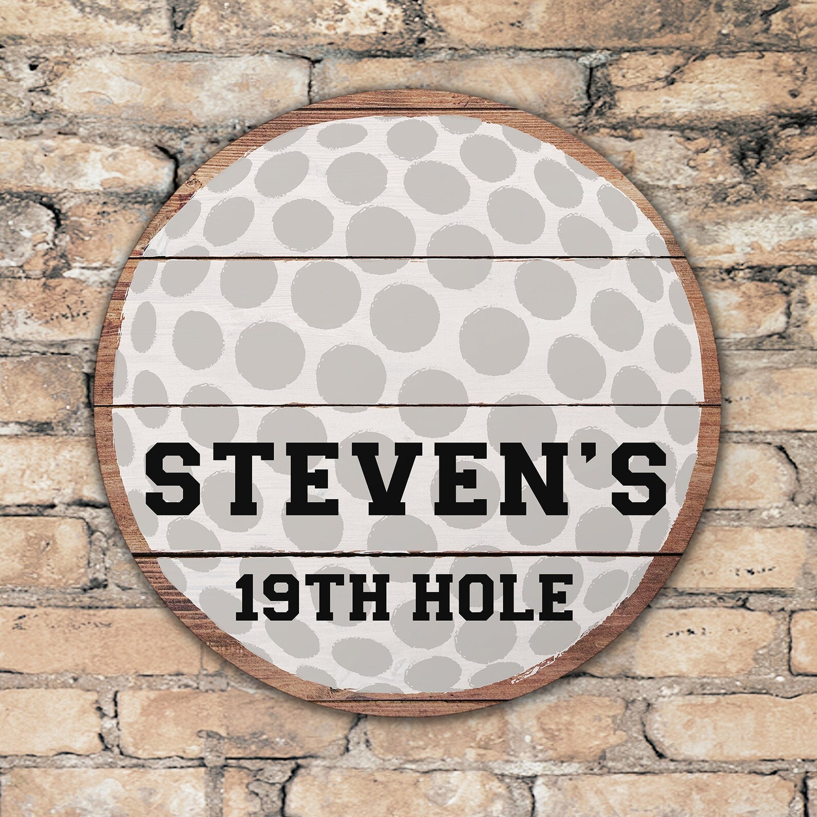 Golf Ball Personalized Round Wood Wall Sign - Etsy