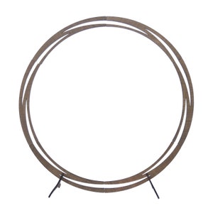 8ft Neutral Brown Wood DIY Round Wedding Arch Backdrop Stand, Rustic ...