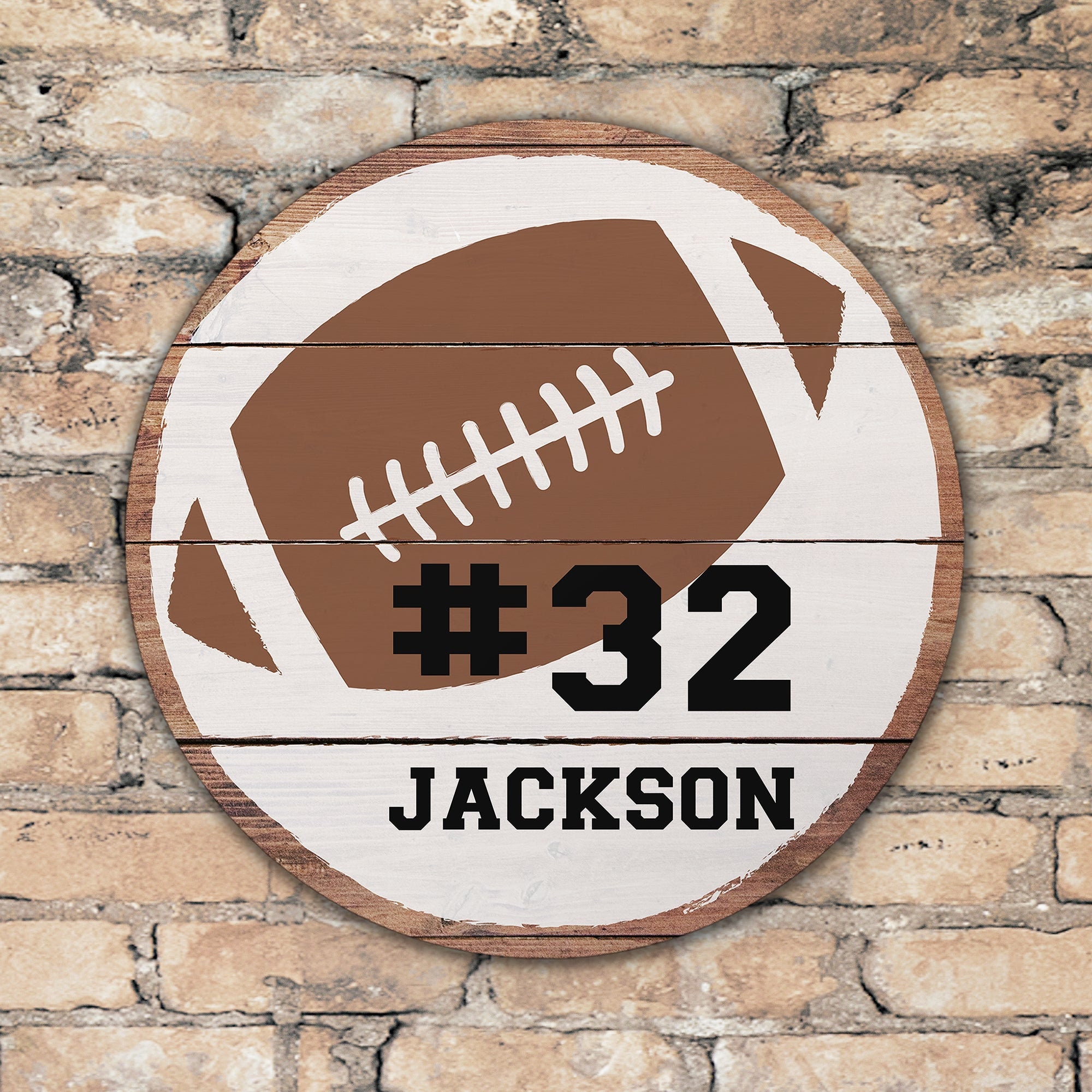 Football Personalized Round Wood Wall Sign - Etsy